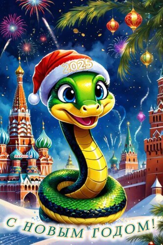 Открытки с Новым 2025 годом. Поздравления с годом зеленой деревянной ...